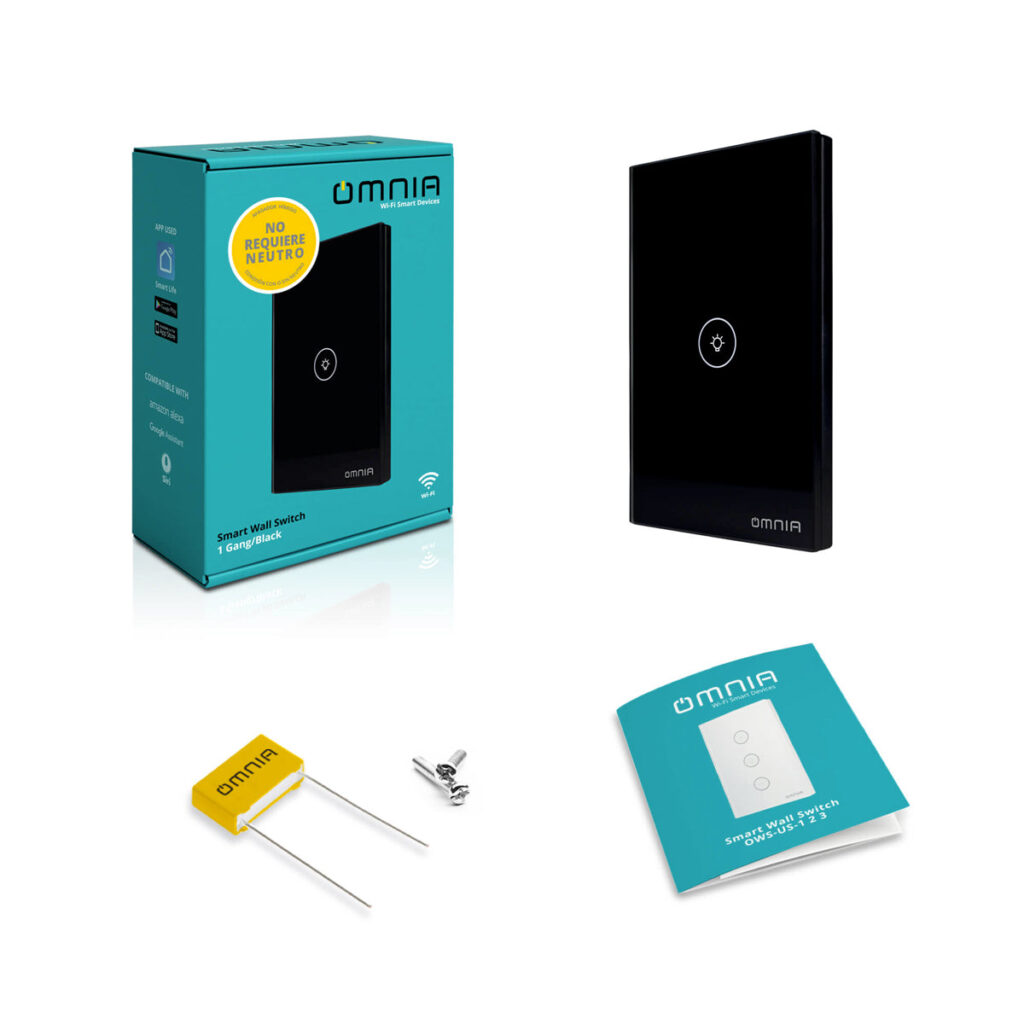 Apagador Inteligente Omnia híbrido WiFi/RF 1 Vía – Tienda ICE