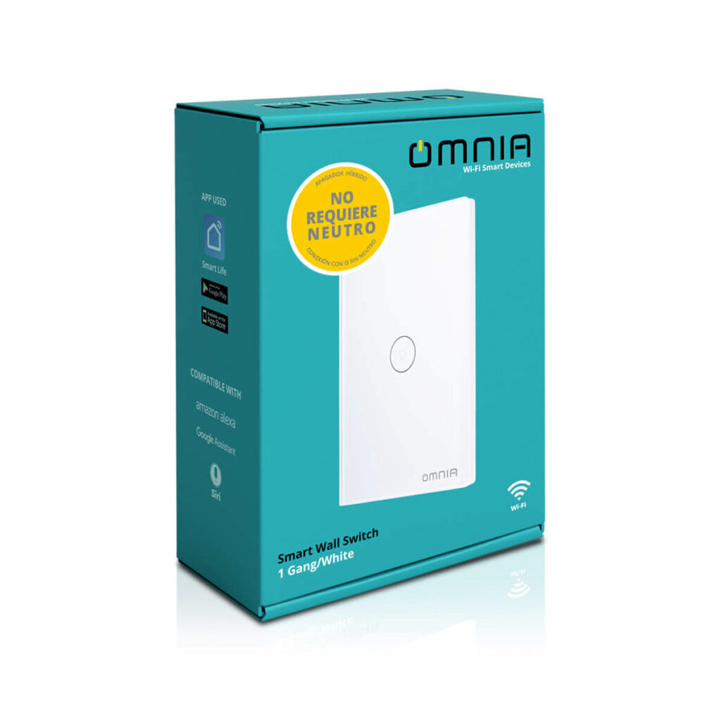 Apagador Inteligente Omnia híbrido WiFi/RF 1 Vía – Tienda ICE